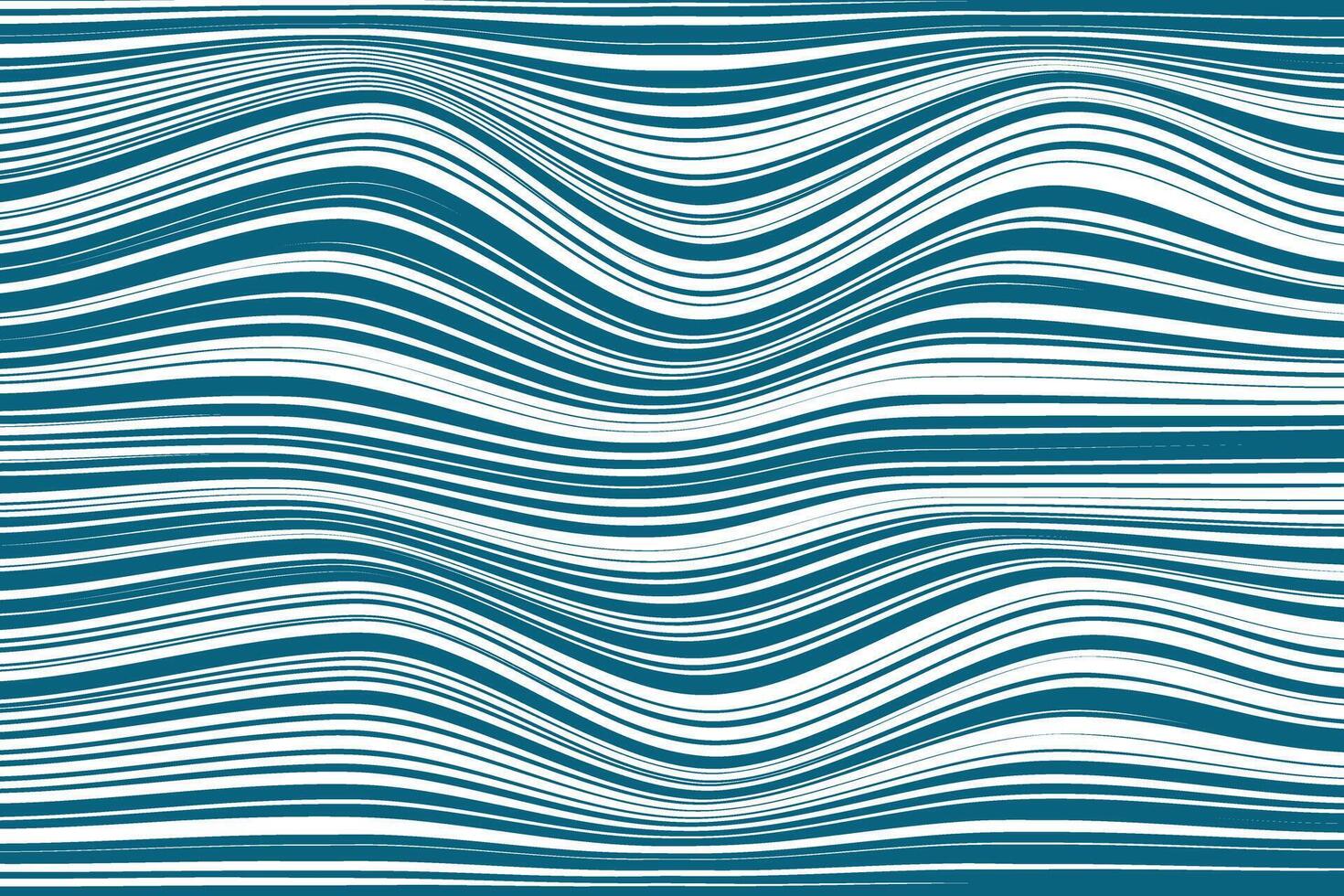 Simple Abstract Dark Sea Green Color Thin To Thick Wavy Distort Line