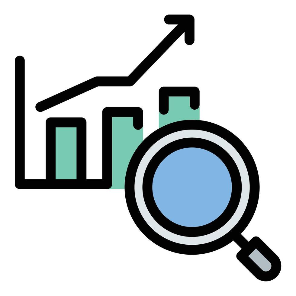 Analytics Icon Flat Line Style Illustration Representing Data Analysis And Insights Suitable