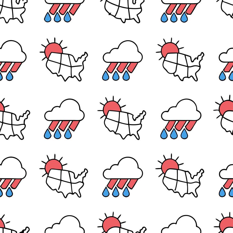 Flat Prediction Weather Map Tiles Concept As Cartoon Style Weather Map