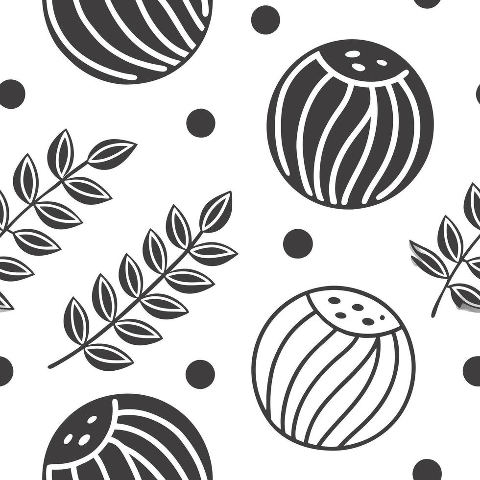 Monochrome Abstract Shapes Seamless Tile Pattern Simple Isolated White Background Perfect For