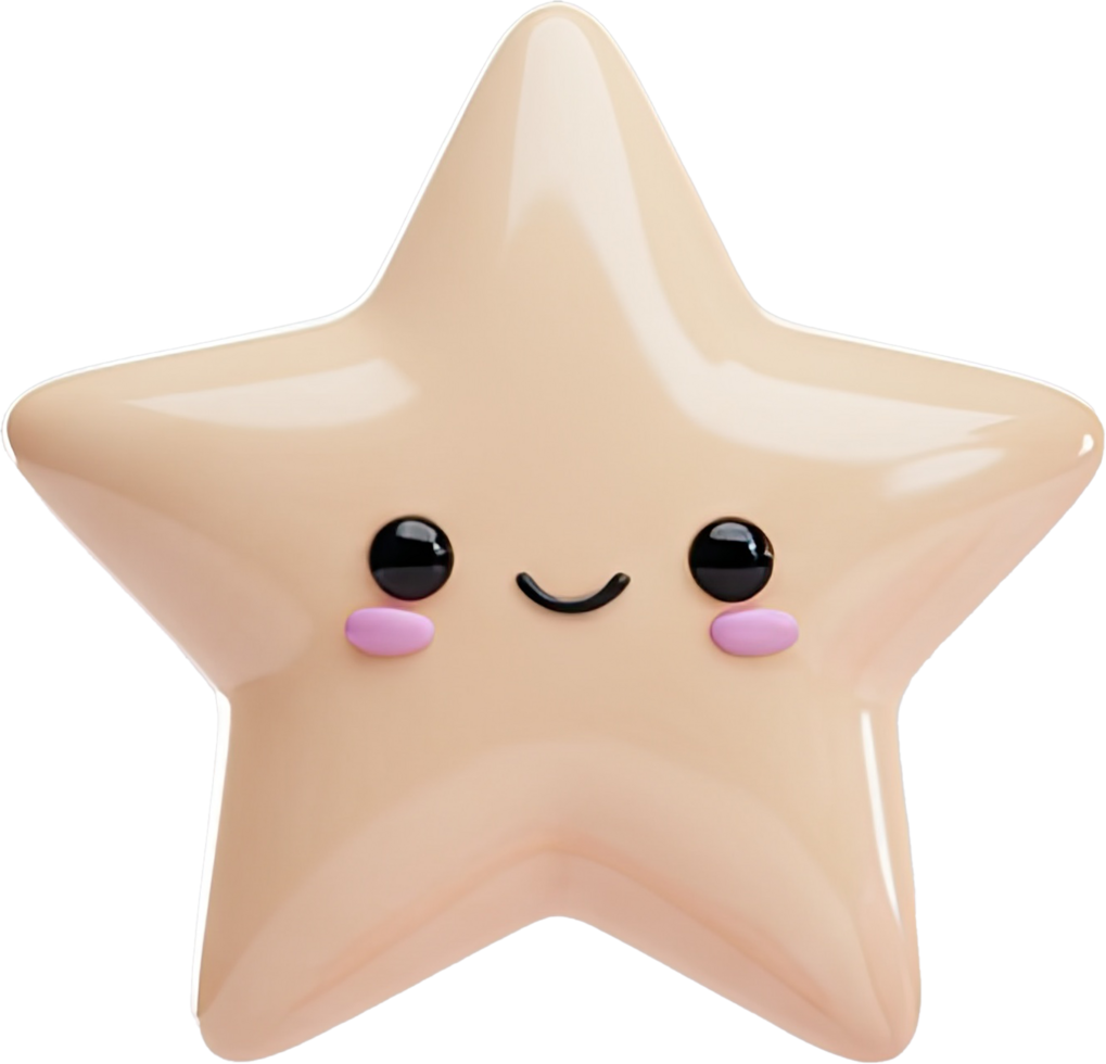 Cute Yellow Star Smile Cartoon Illustration 3d 60118956 PNG