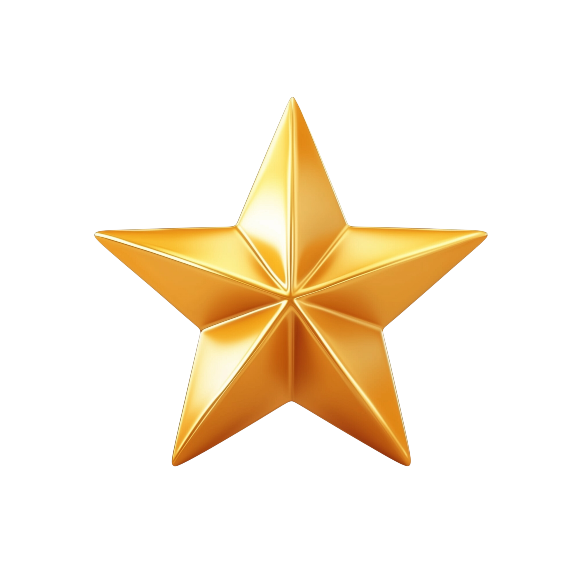 Shining 3D Golden Yellow Star Emoji with Sharp Points, Isolated on Transparent Background ...