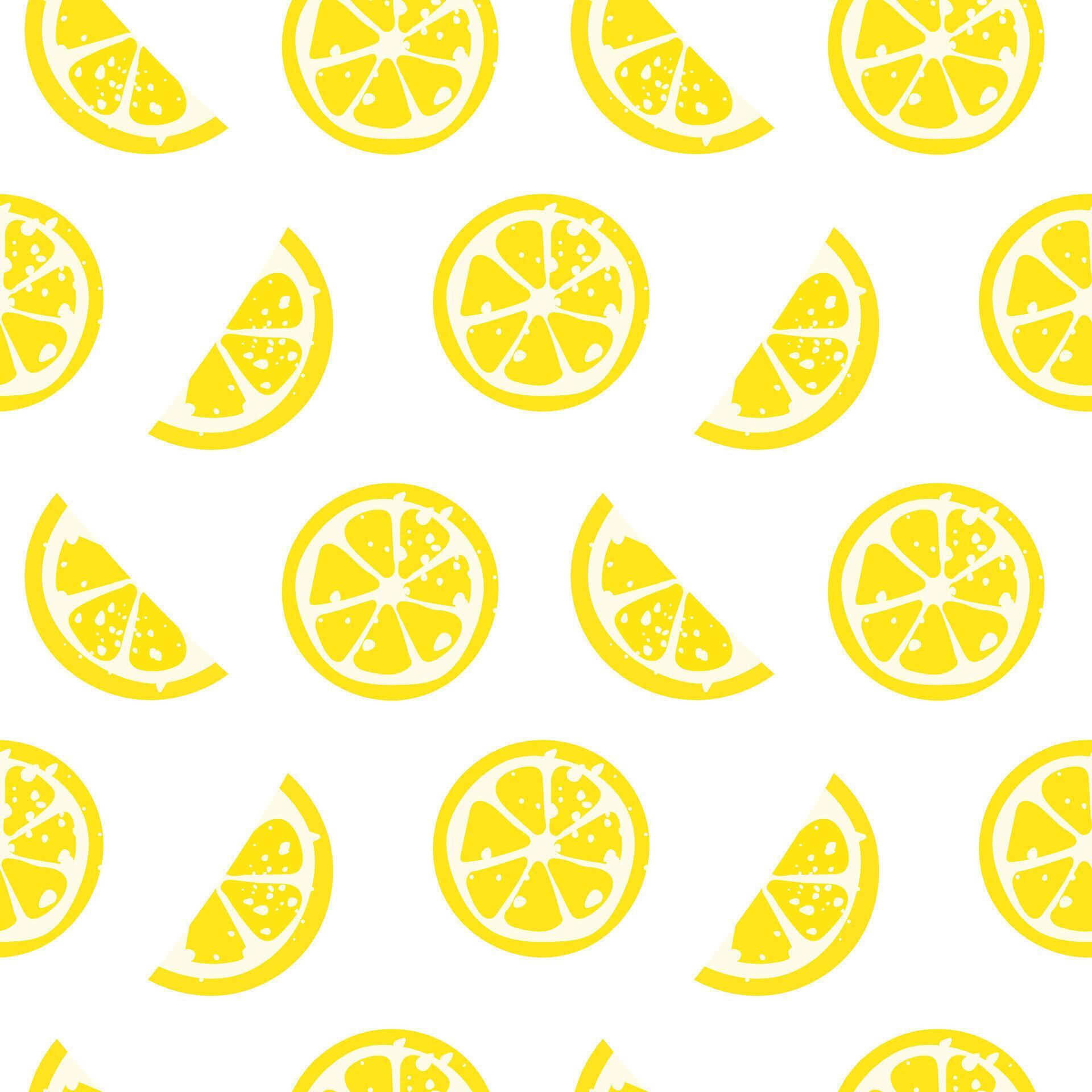 Lemon slices seamless pattern. Citrus fruit seamless pattern with modern abstract lemon slices ...