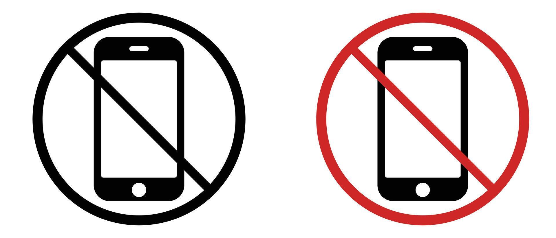 Warning Icon Don't use mobile phone symbol. No mobile phone sign ...