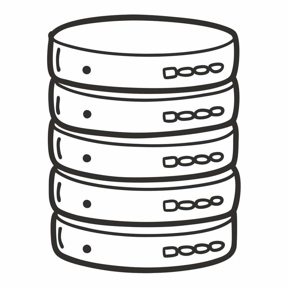 Minimalist Stack of Server Disks in Black and White Line Art 60125985 Vector Art at Vecteezy