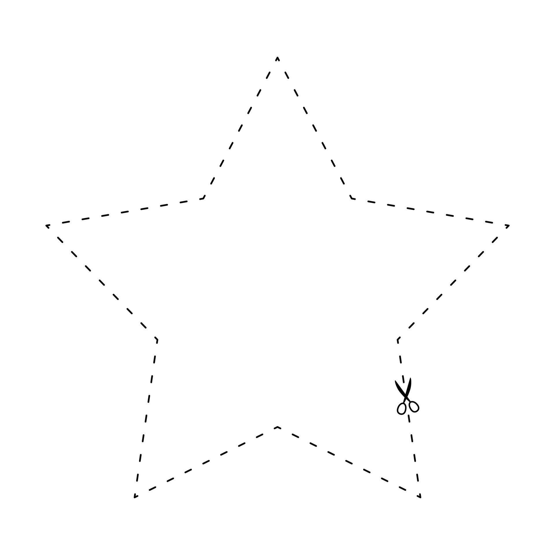 scissors and dashed line star shape, dash line and scissors, dash outline and scissors 60126838 ...