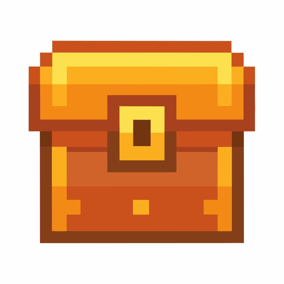Pixel Art Treasure Chest Classic 8 Bit Gaming, Retro Pixelated Treasure Box for Games and Apps ...