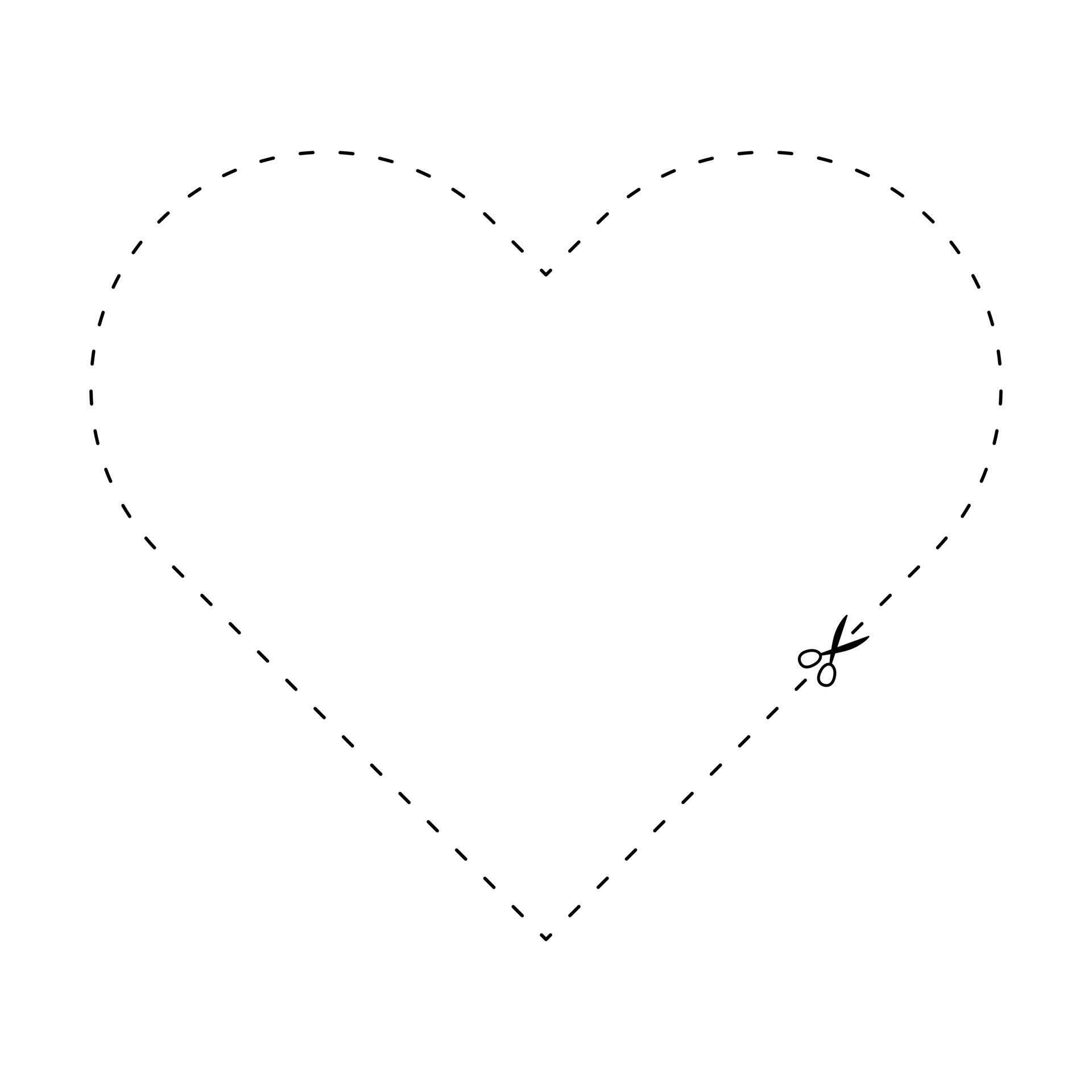 scissors on dashed line heart shape, dash line and scissors, dash outline and scissors 60127391 ...