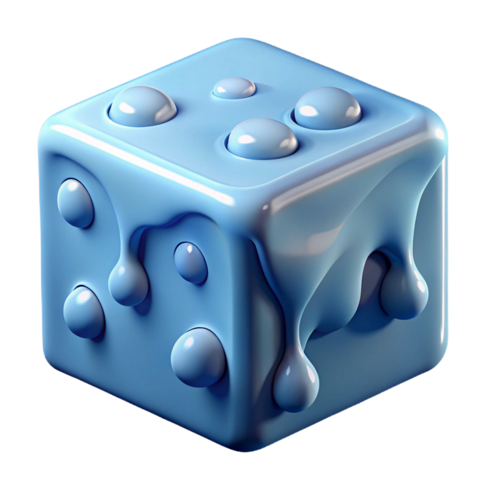 rare avant-garde A single, melting ice cube with trapped air bubbles. NO BACKGROUND with ...