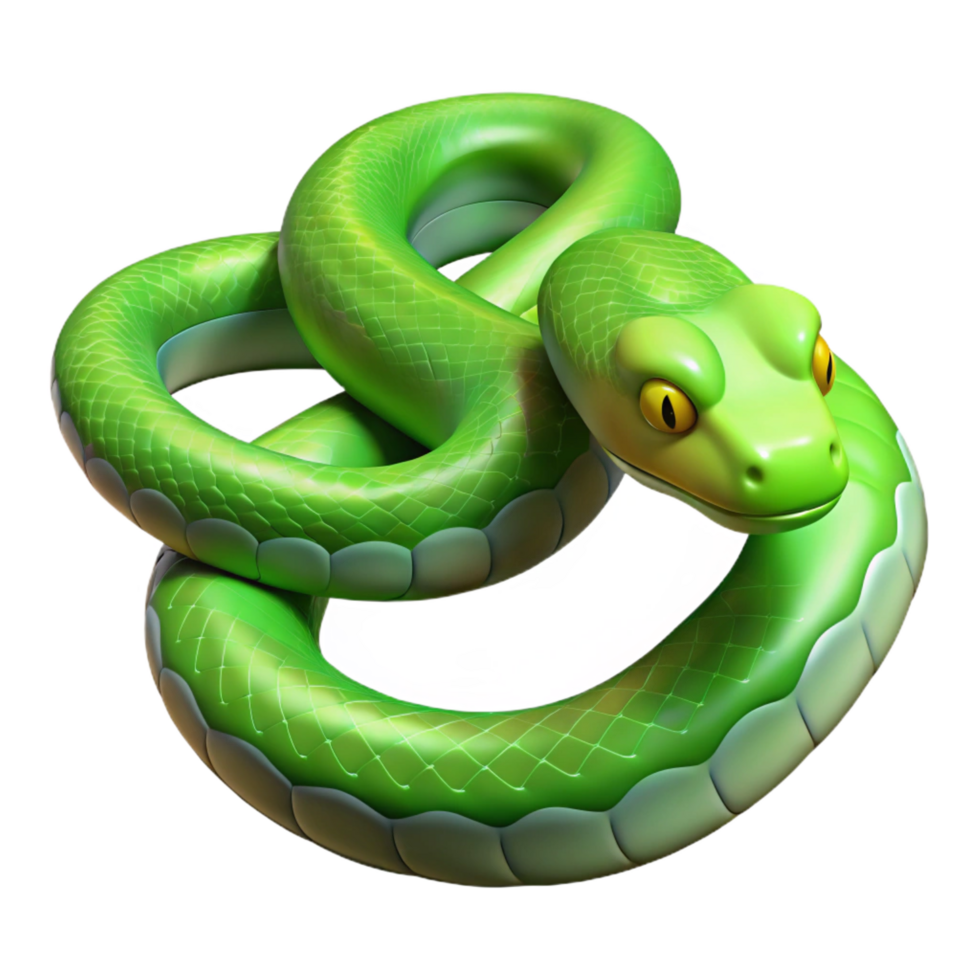 serene harmonious baroque A slithering green tree python. NO BACKGROUND ...