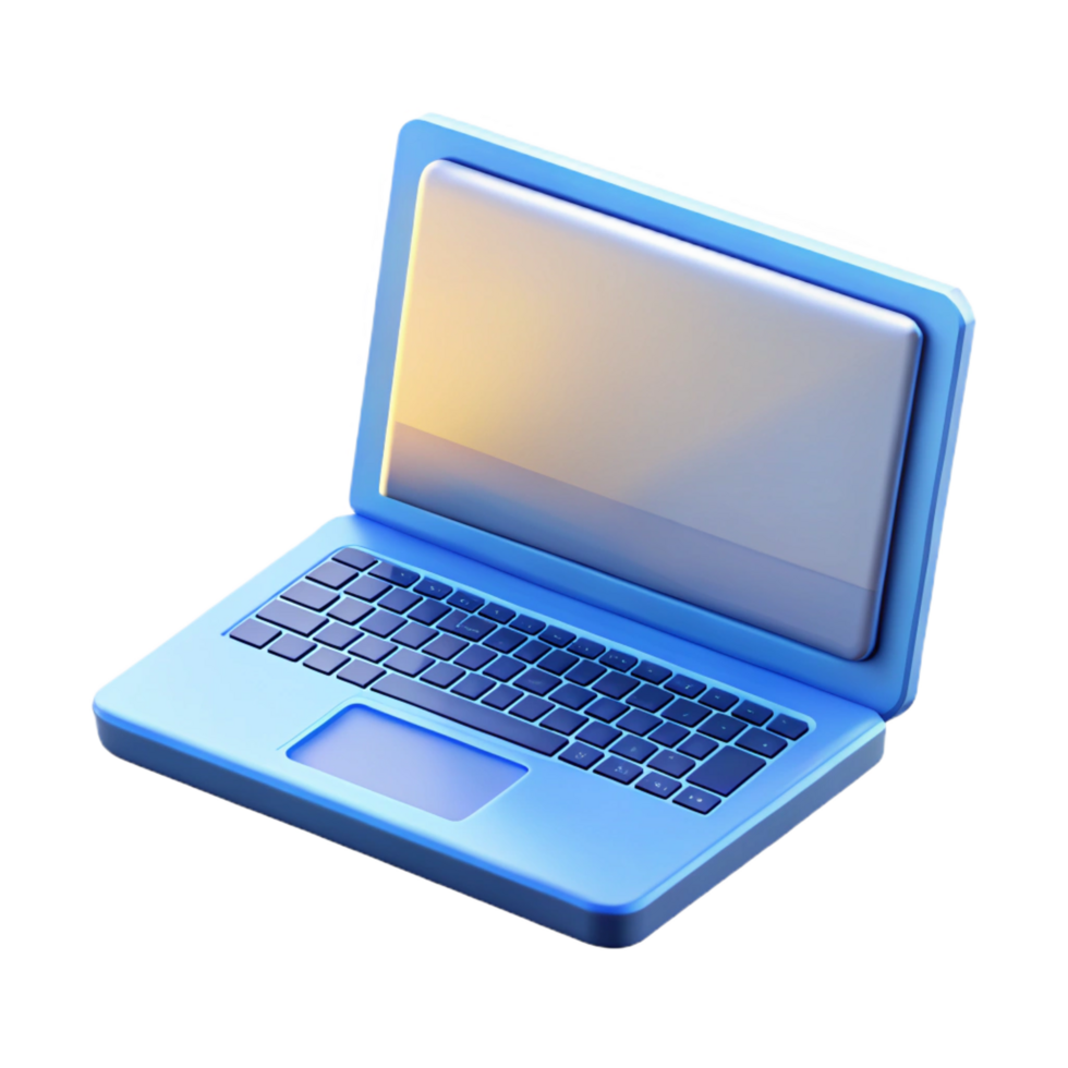 immaculate celebrated A laptop computer, open and displaying content, NO BACKGROUND with ...