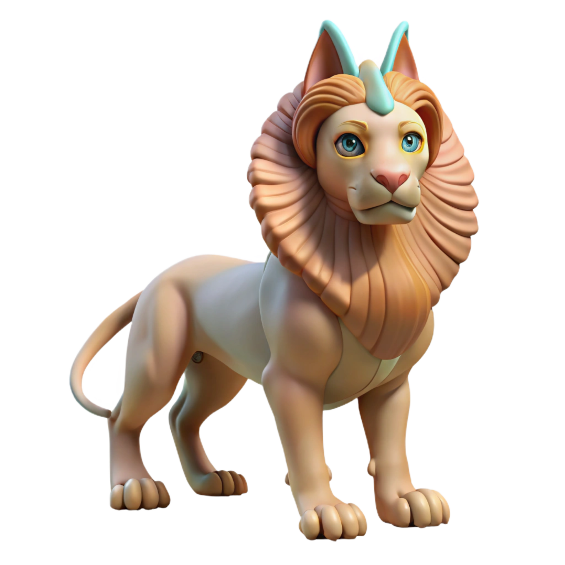 reflective exquisite Sphinx, mythical creature with a human head and lion's body NO BACKGROUND ...