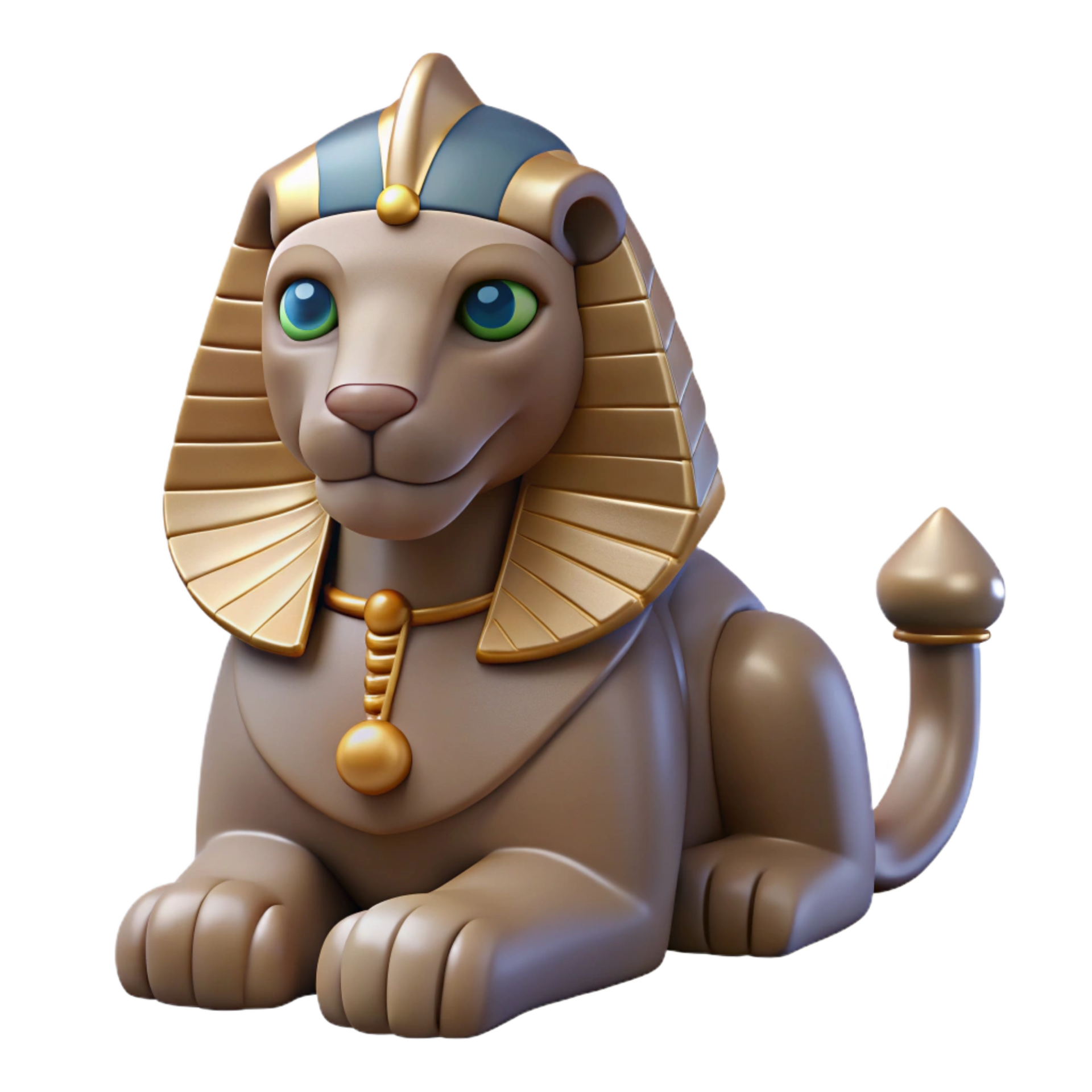 mesmerizing elegant Sphinx, enigmatic creature, riddle-posing, NO BACKGROUND with Transparent ...