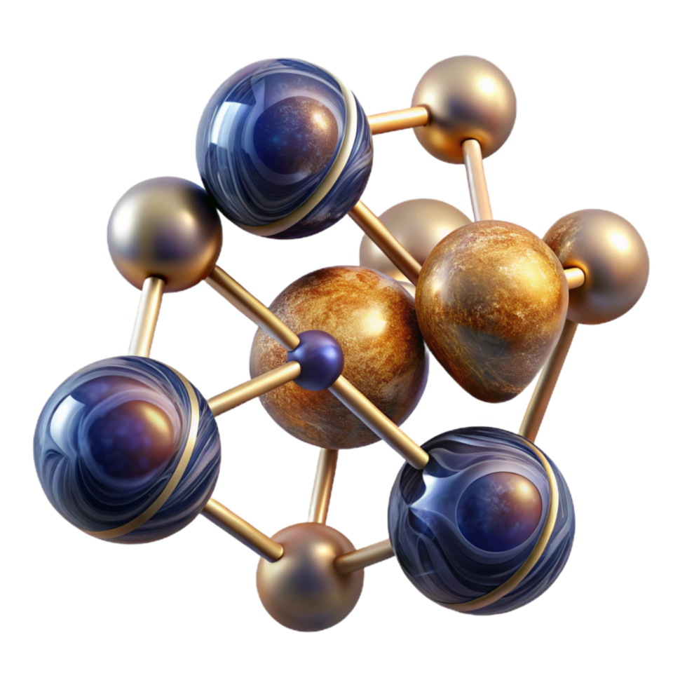 Vibrant Modern Abstract Molecular Structure With Connecting Bonds