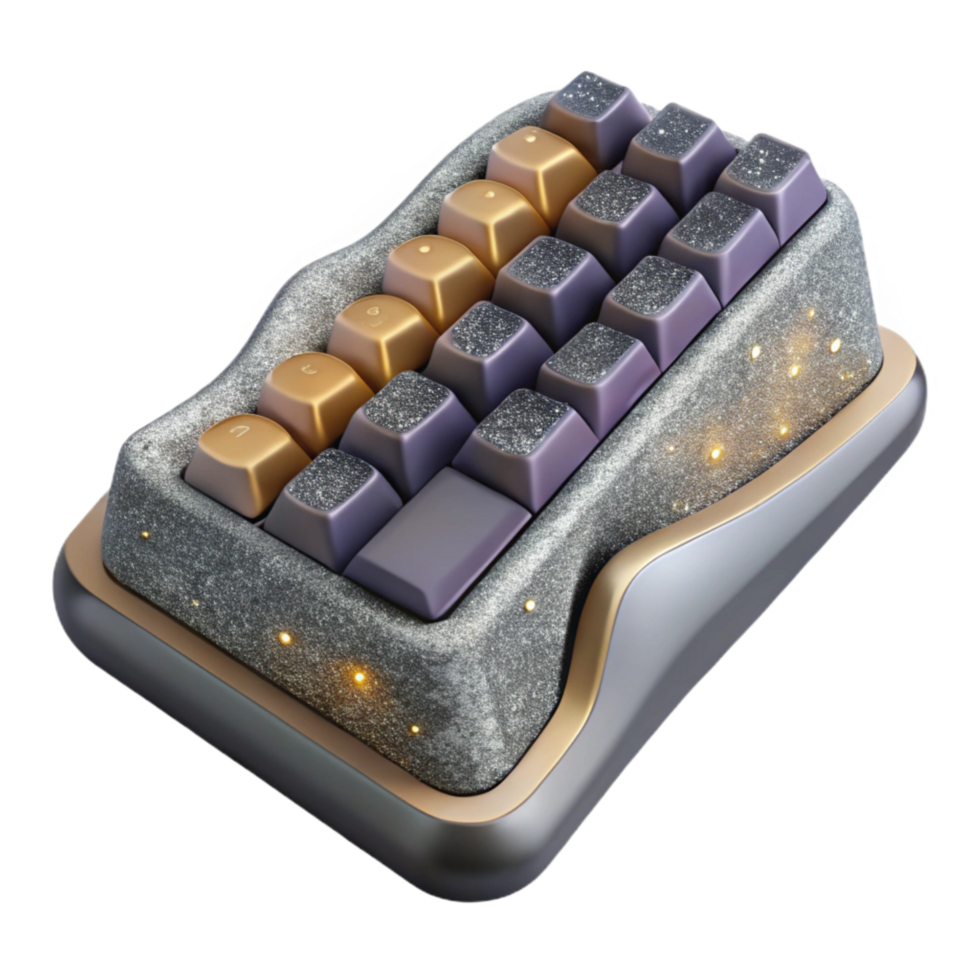 Serene Classic Gray Minimalist Keyboard Front View Cutout High