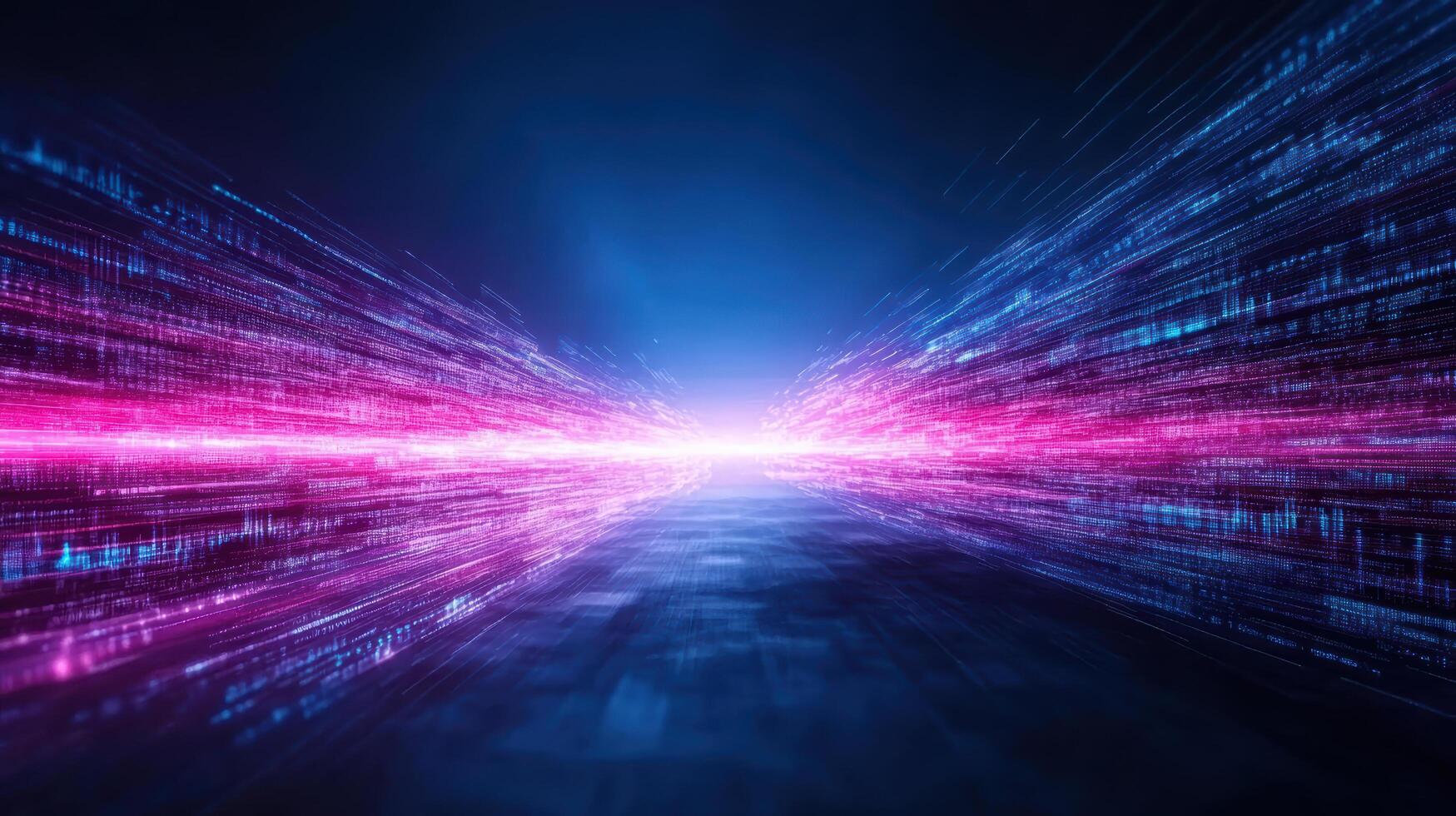 Futuristic Digital Landscape With Vibrant Data Streams Flowing Through Space Creating Sense