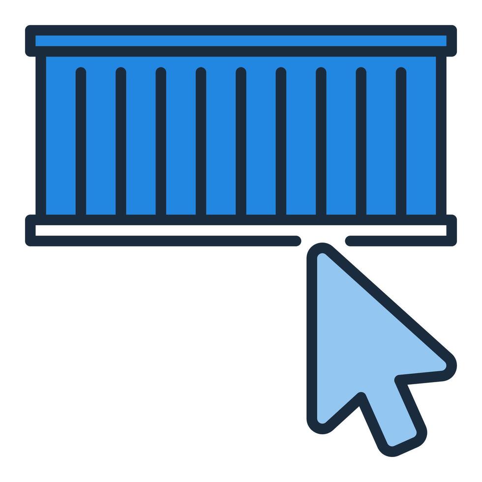 Mouse Cursor With Blue Shipping Container Sign 60182345 Vector Art At