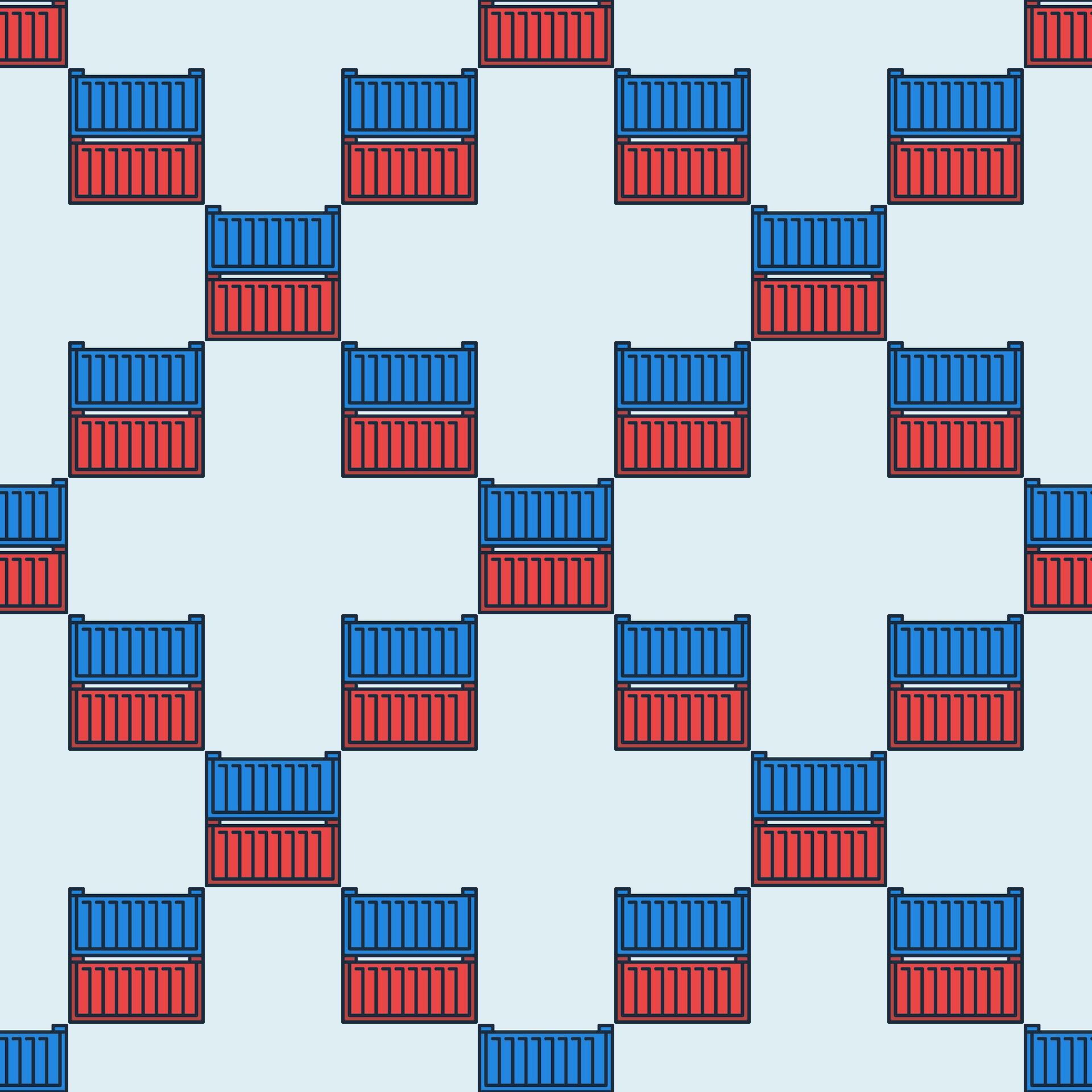Two Shipping Containers Colored Seamless Pattern Transportation