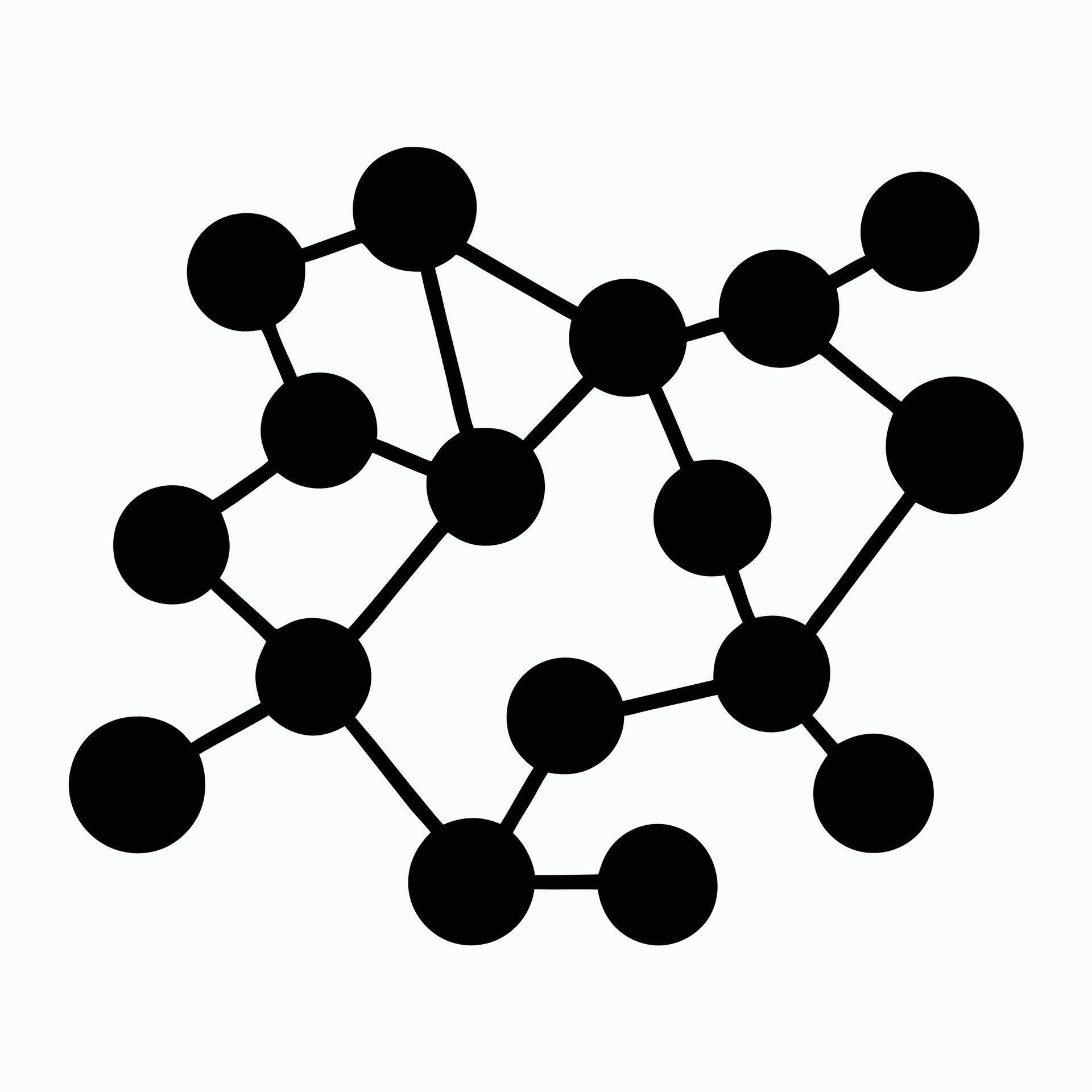 Abstract Network Connection With Black Circles And Lines On White Background 60213121 Vector Art