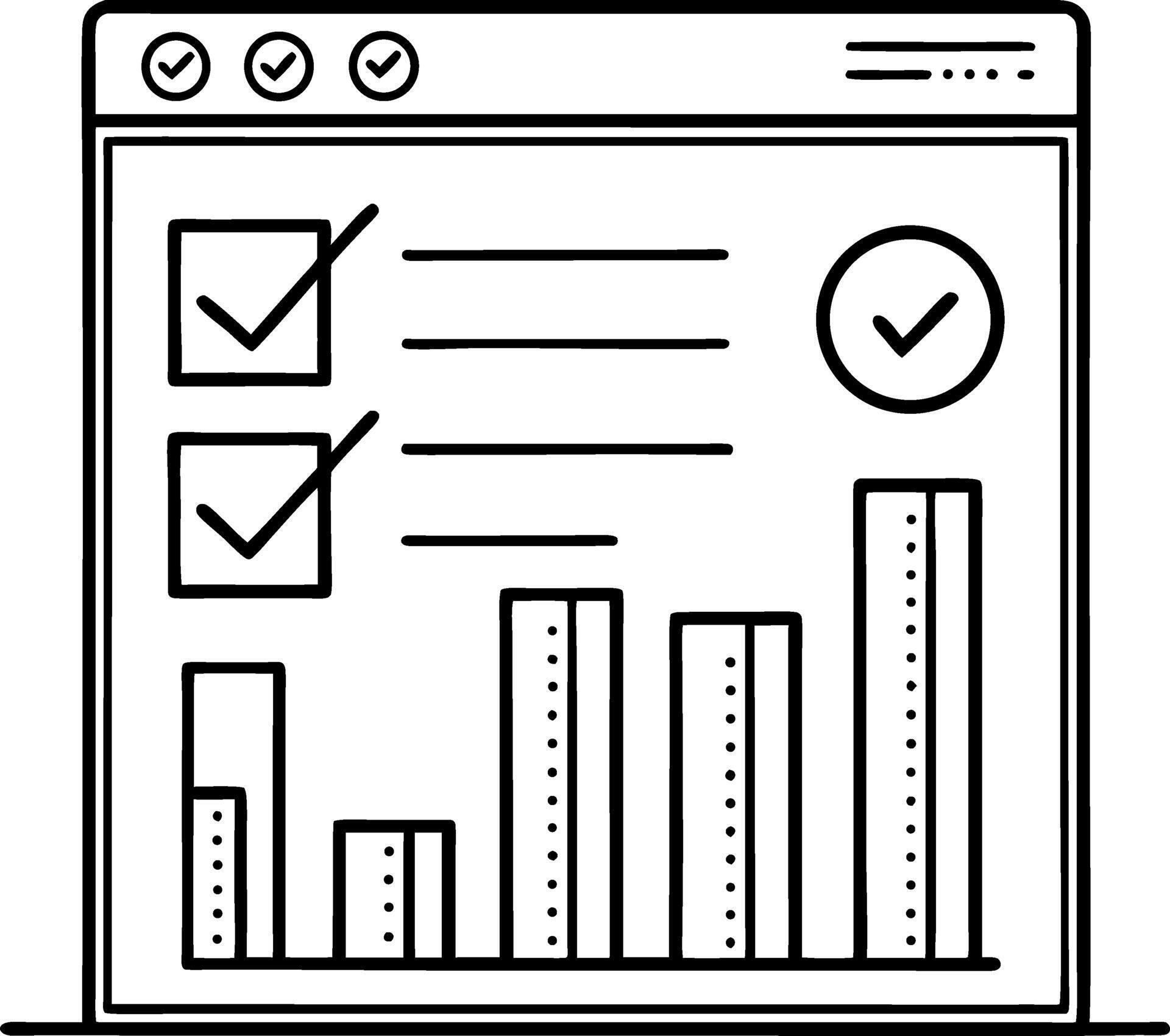 Checklist and Bar Graphs on Computer Screen for Project Management and ...
