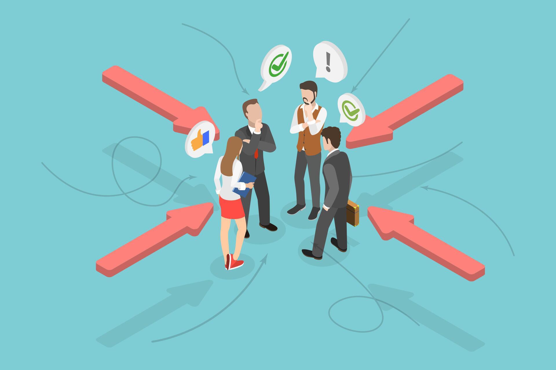 3D Isometric Flat Conceptual Illustration of Customer Focused Approach, Target Audience ...