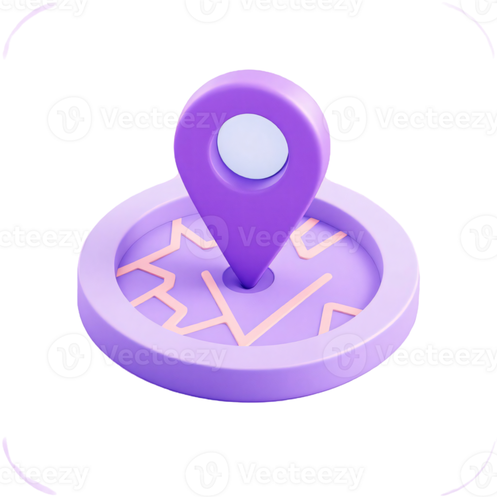 3D Render Location map pin gps pointer markers illustration for destination. 60264701 PNG