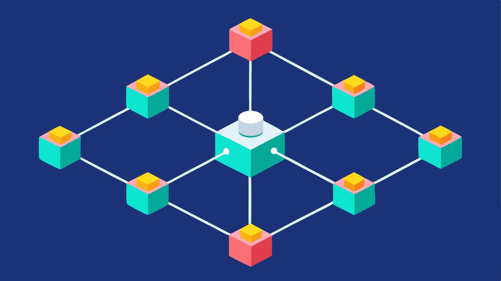 MultiLayered Network A threedimensional view of interconnected nodes ...
