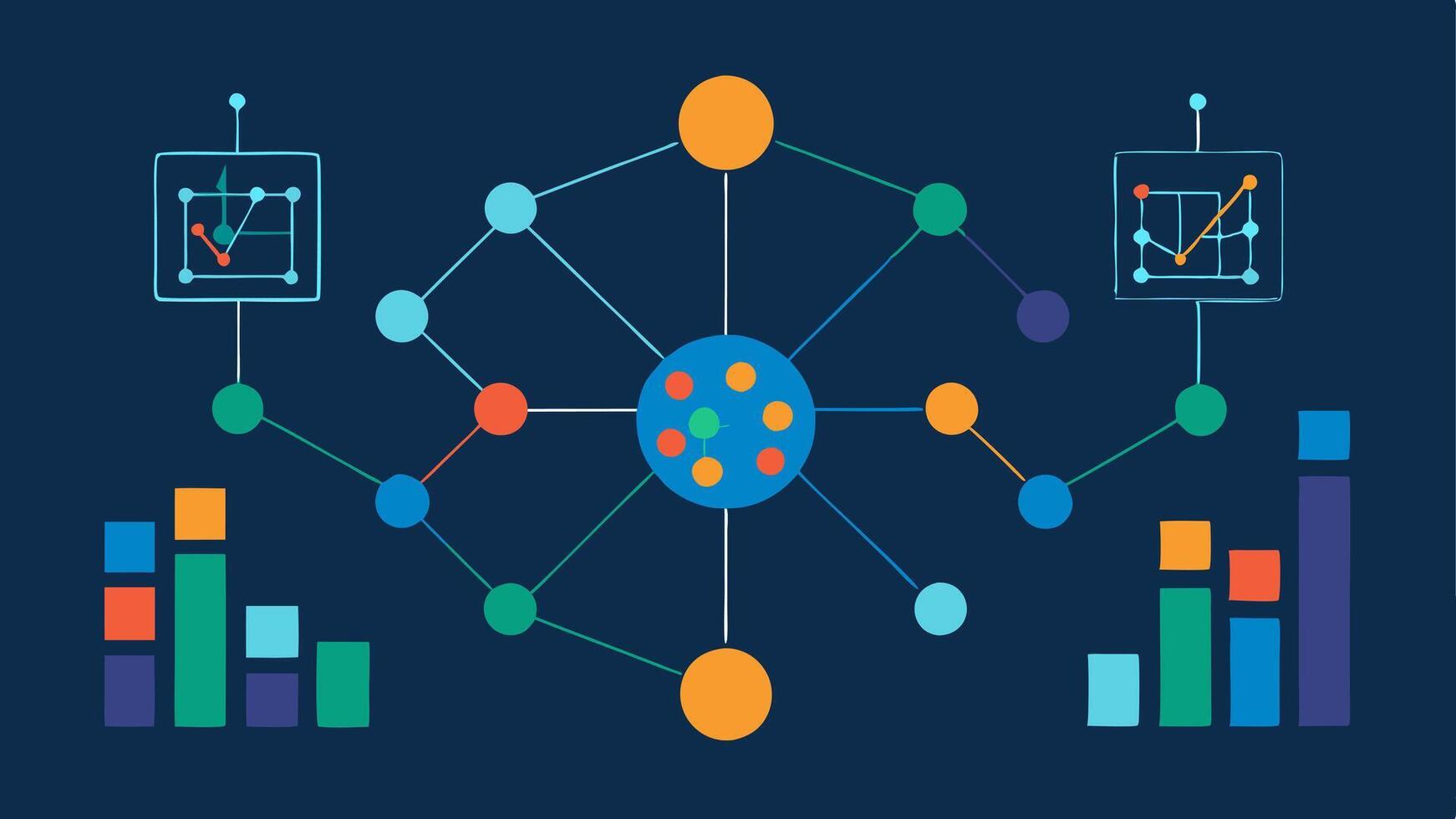 Neural Network Visualization A Neural Network Diagram Connecting Multiple Nodes With Market