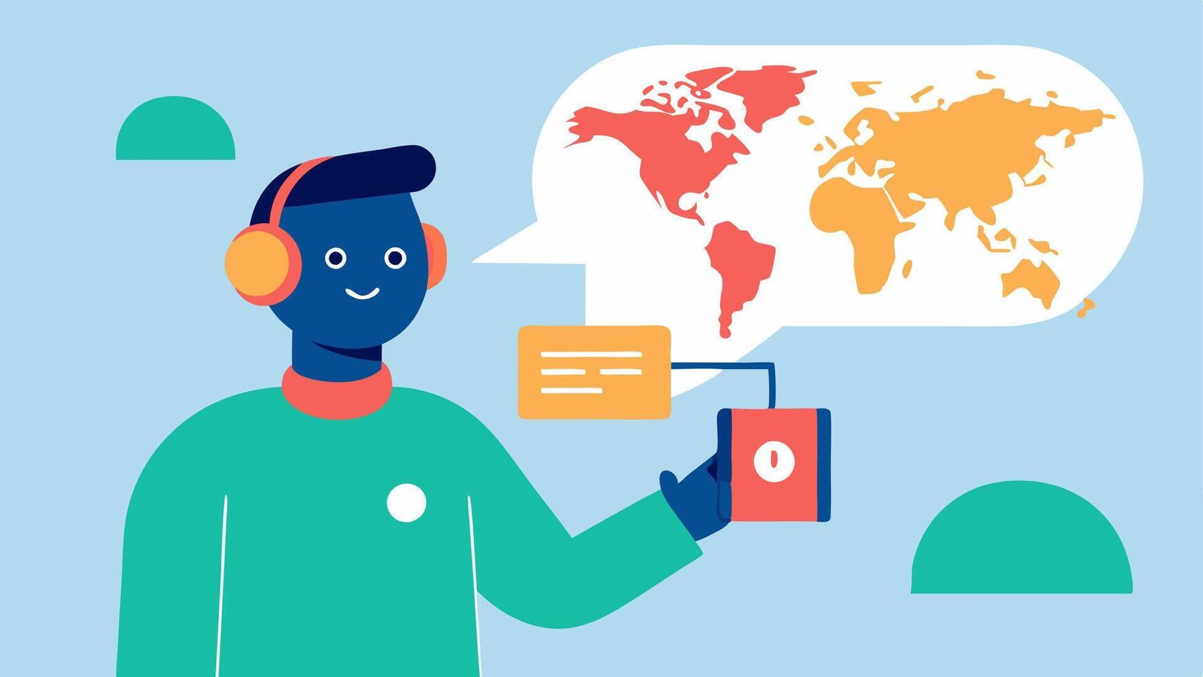 Cultural Exchange A friendly AI guide presenting cultural facts next to ...