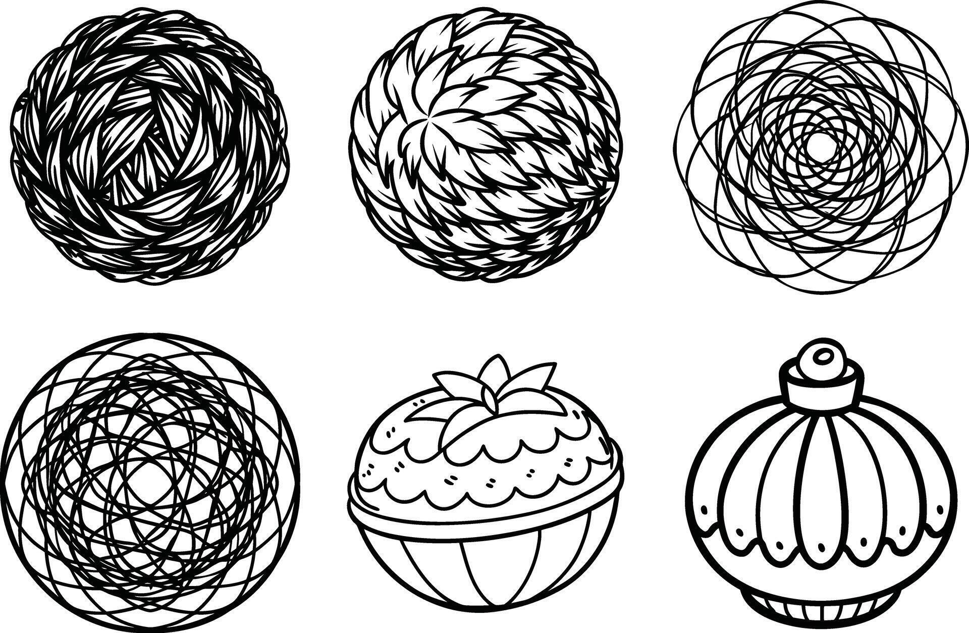 Hand Drawn Round Elements and Texture Patterns 60296702 Vector Art at ...