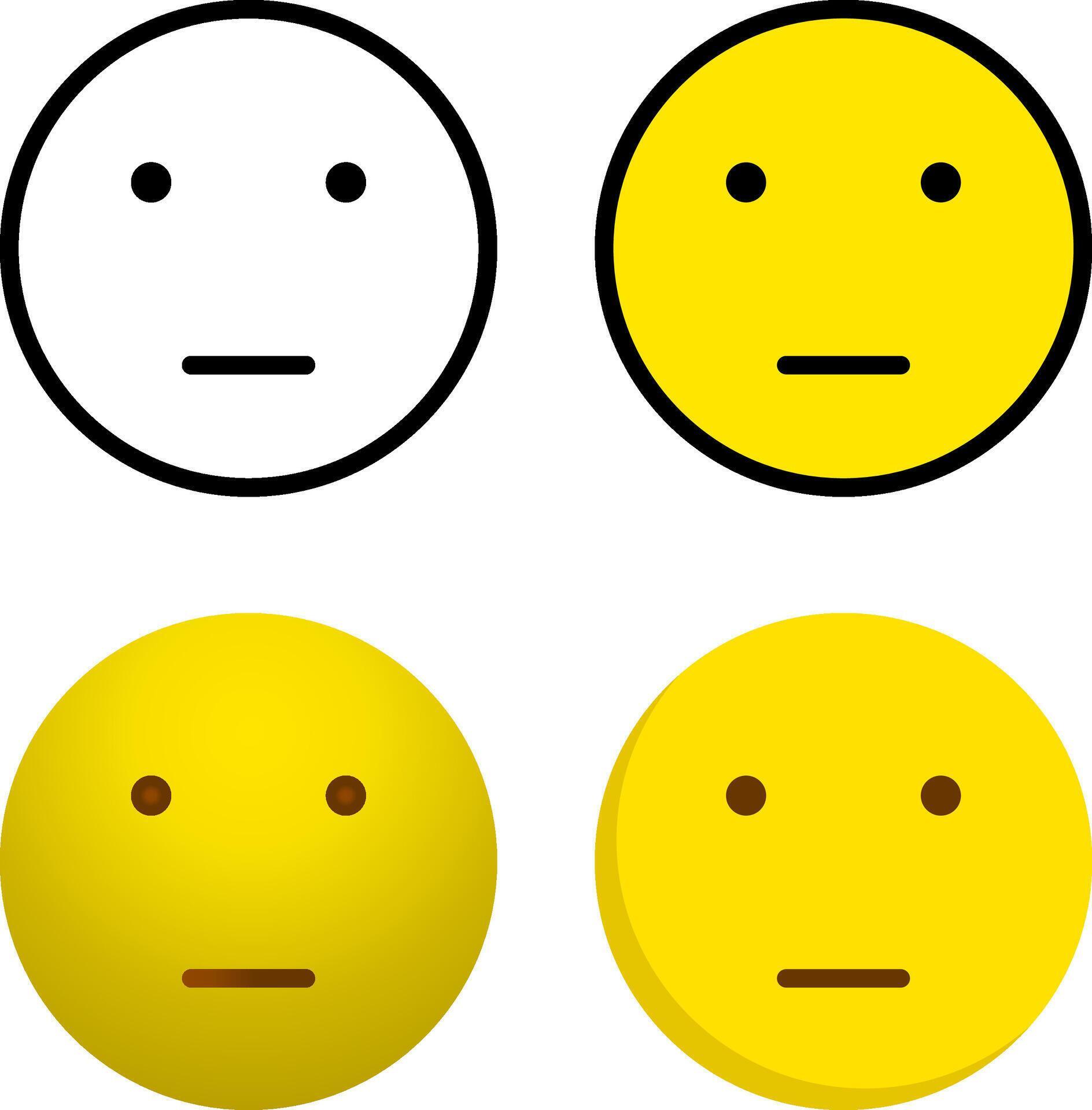 Yellow Emoticon Apathetic Face Emoji Various Style 60308825 Vector Art ...