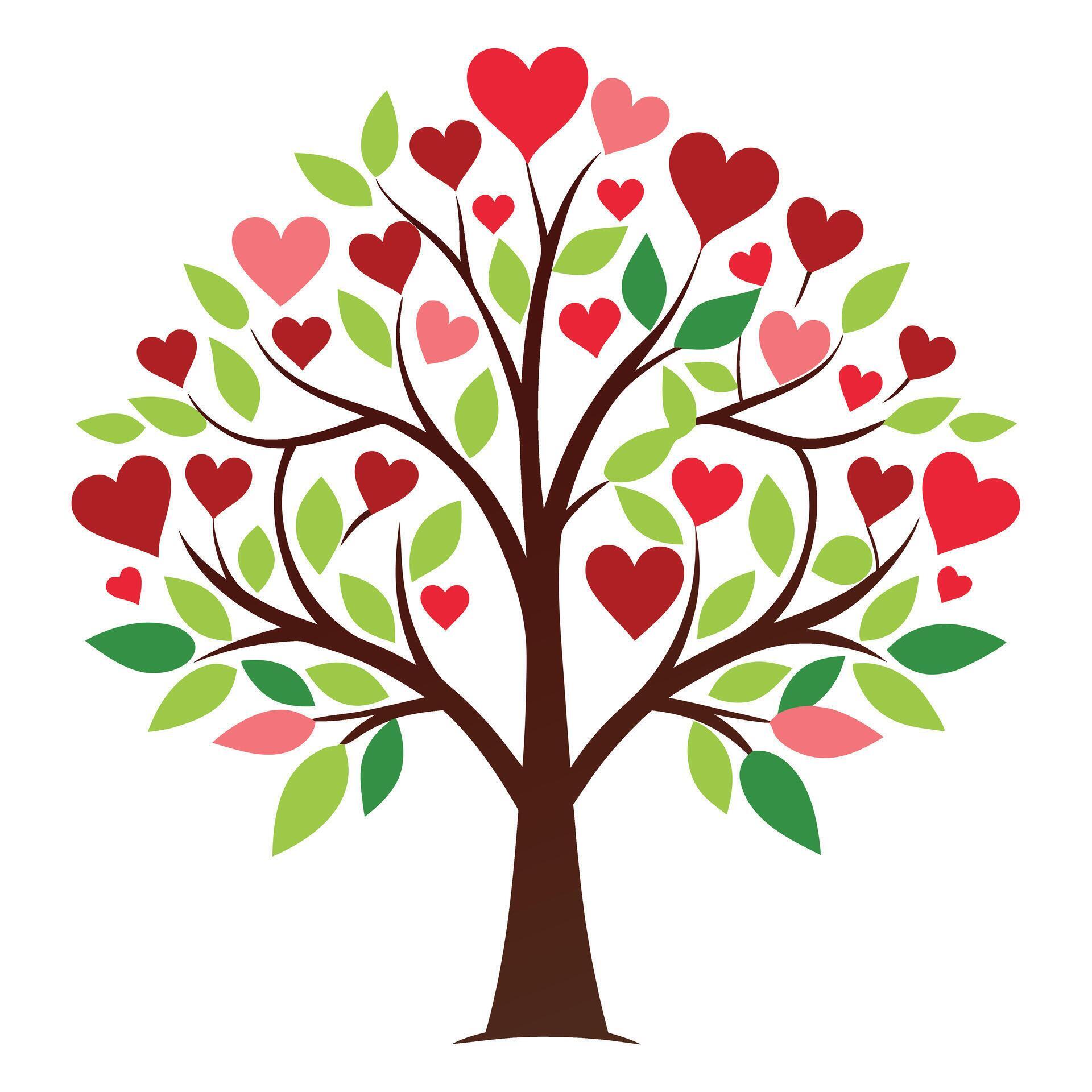 Affectionate Tree artwork with nested heart shapes forming the leaves ...