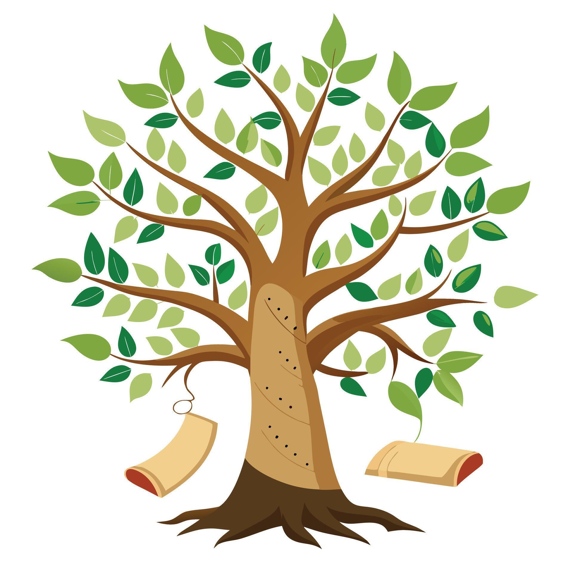 Creative Scroll Tree Flat Leaf Generation 60316535 Vector Art at Vecteezy