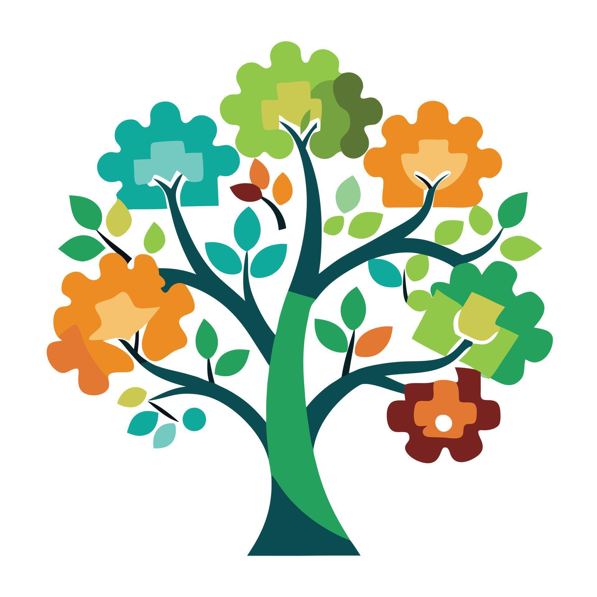 Unity Tree Puzzle Piece Leaves Design and isolated background 60316630 ...