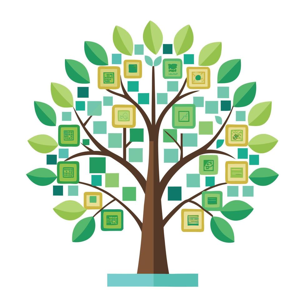 Qr Code Tree Patterned Leaves 60316676 Vector Art At Vecteezy
