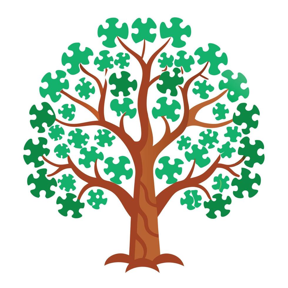 Artistic puzzle tree design representing problem solving and collaboration 60317813 Vector Art ...