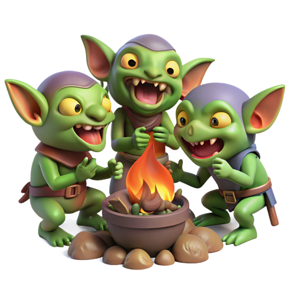 sereno resumen un grupo de duendes banquete alrededor un auténtico 60330566 PNG