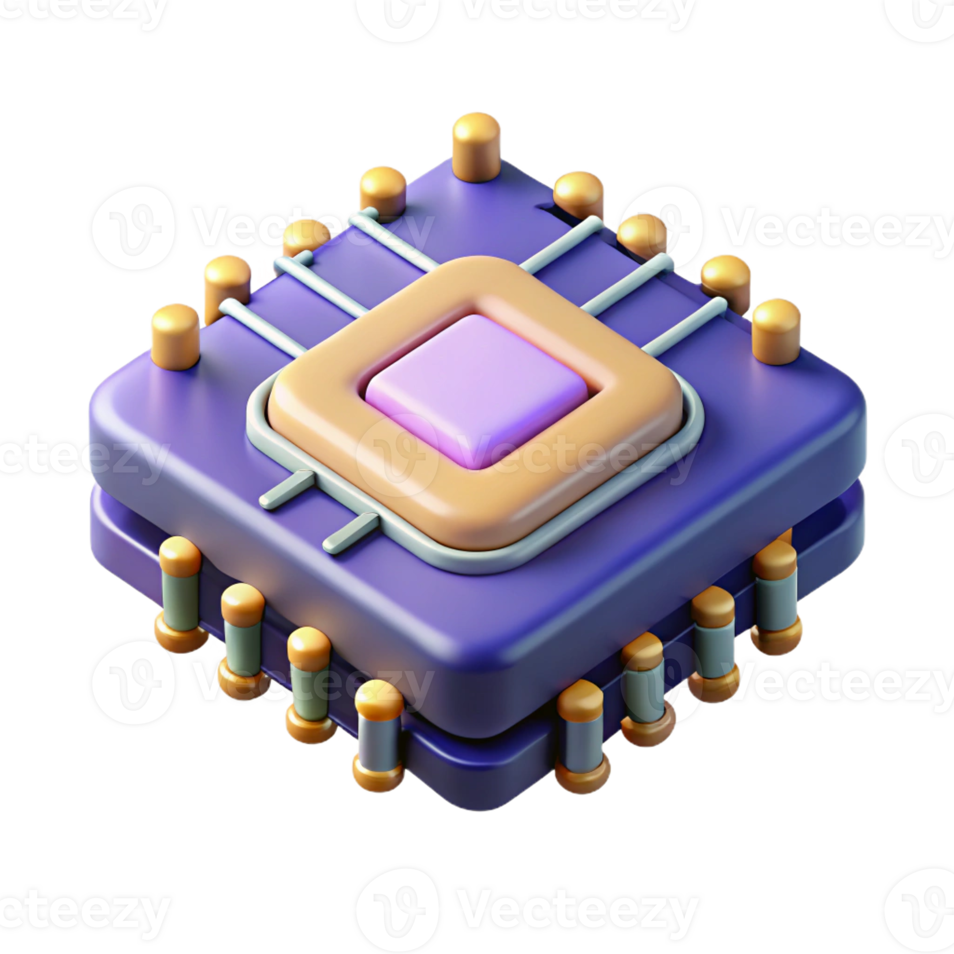 coveted surreal Quantum computer processor, quantum computing, with Transparent Background ...