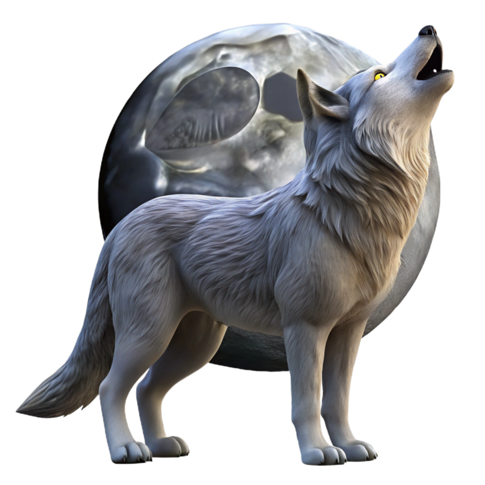 serene creative A Lone Wolf Howling at the Full Moon high resolution 60332811 PNG