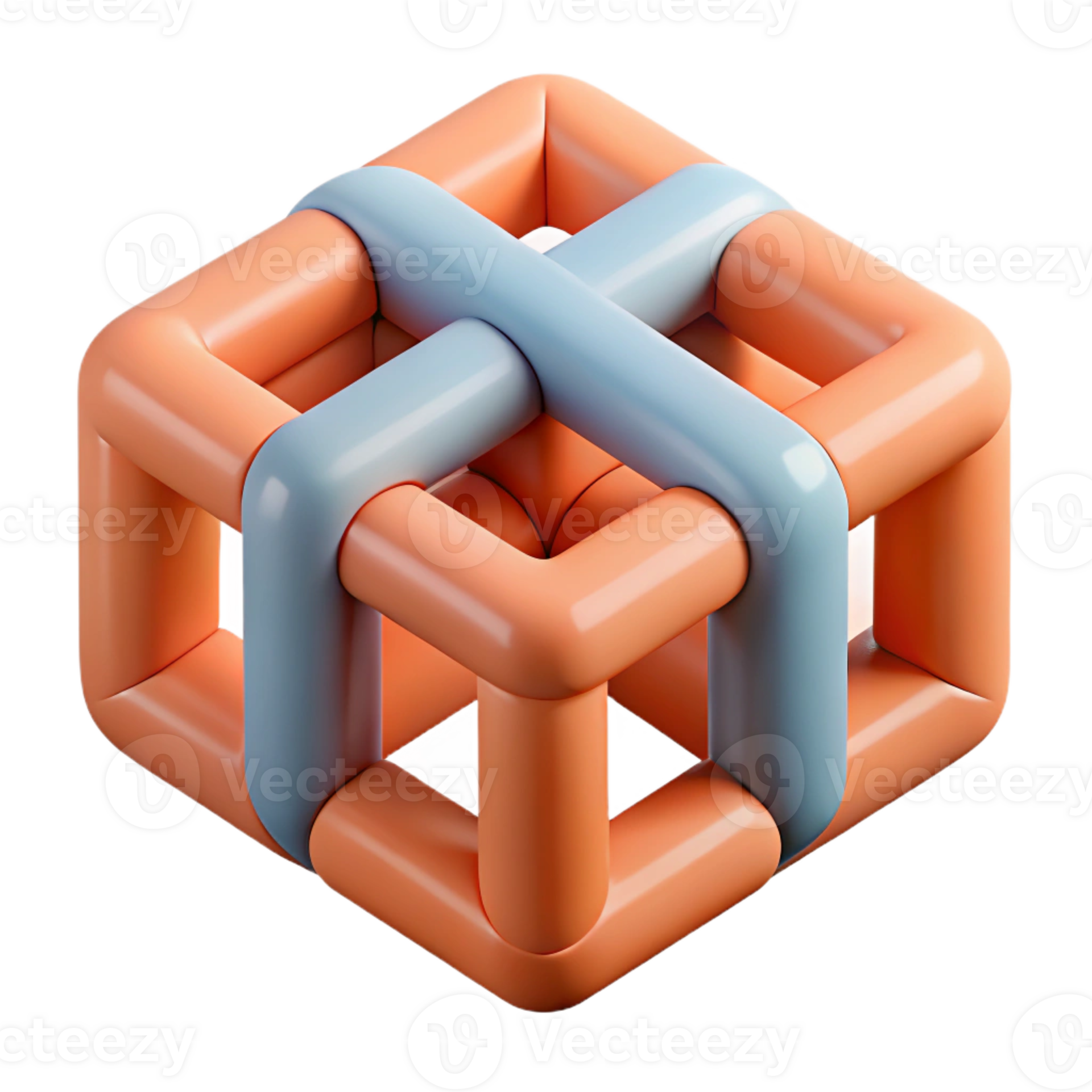 Gorgeous Notable Interlocking Squares Forming A Cube Geometric Flat Color Scalable Design