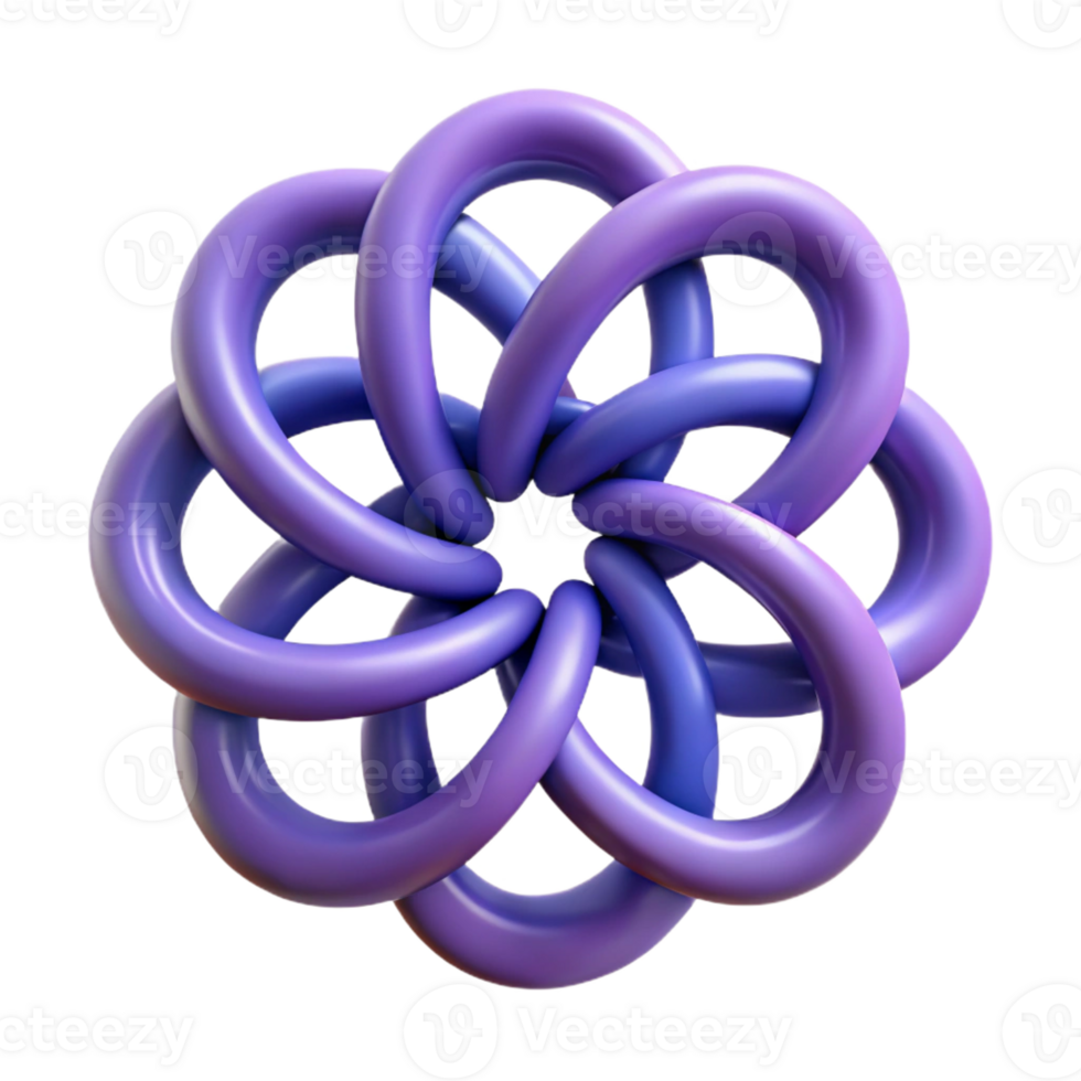 Immaculate Reflective Gothic Interlocking Circles Forming A Flower