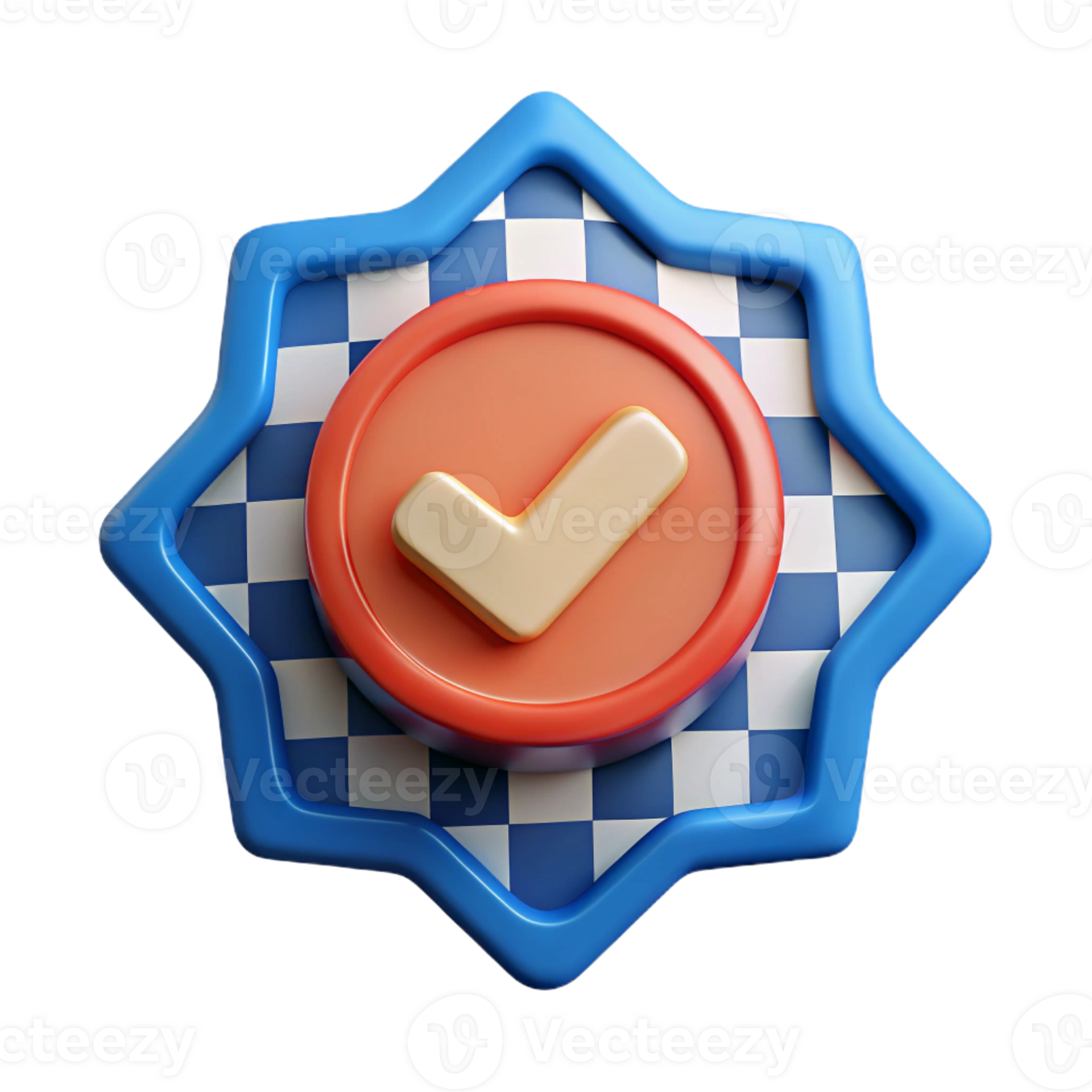 Memorable Impressionist Checkered Badge Flat Color Single Weight Stroke Scalable Design