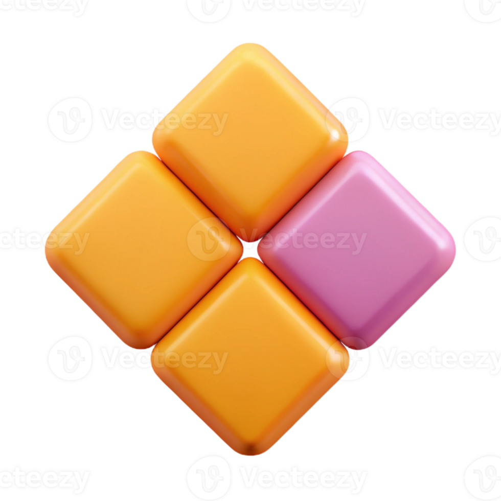 Romantic Breathtaking Four Squares Forming A Larger Square Flat Color Symmetrical Scalable