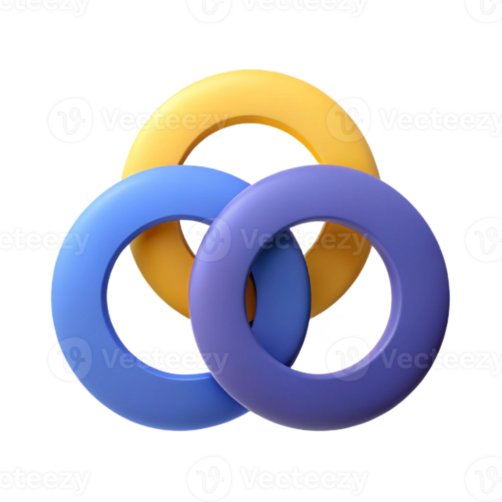 Distinguished Geometric Three Overlapping Circles Flat Color Minimal Design Scalable Design