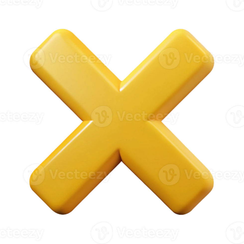 Quintessential Tropical Crisp Edges Symmetrical X With Flat Yellow Color Clean Lines Scalable