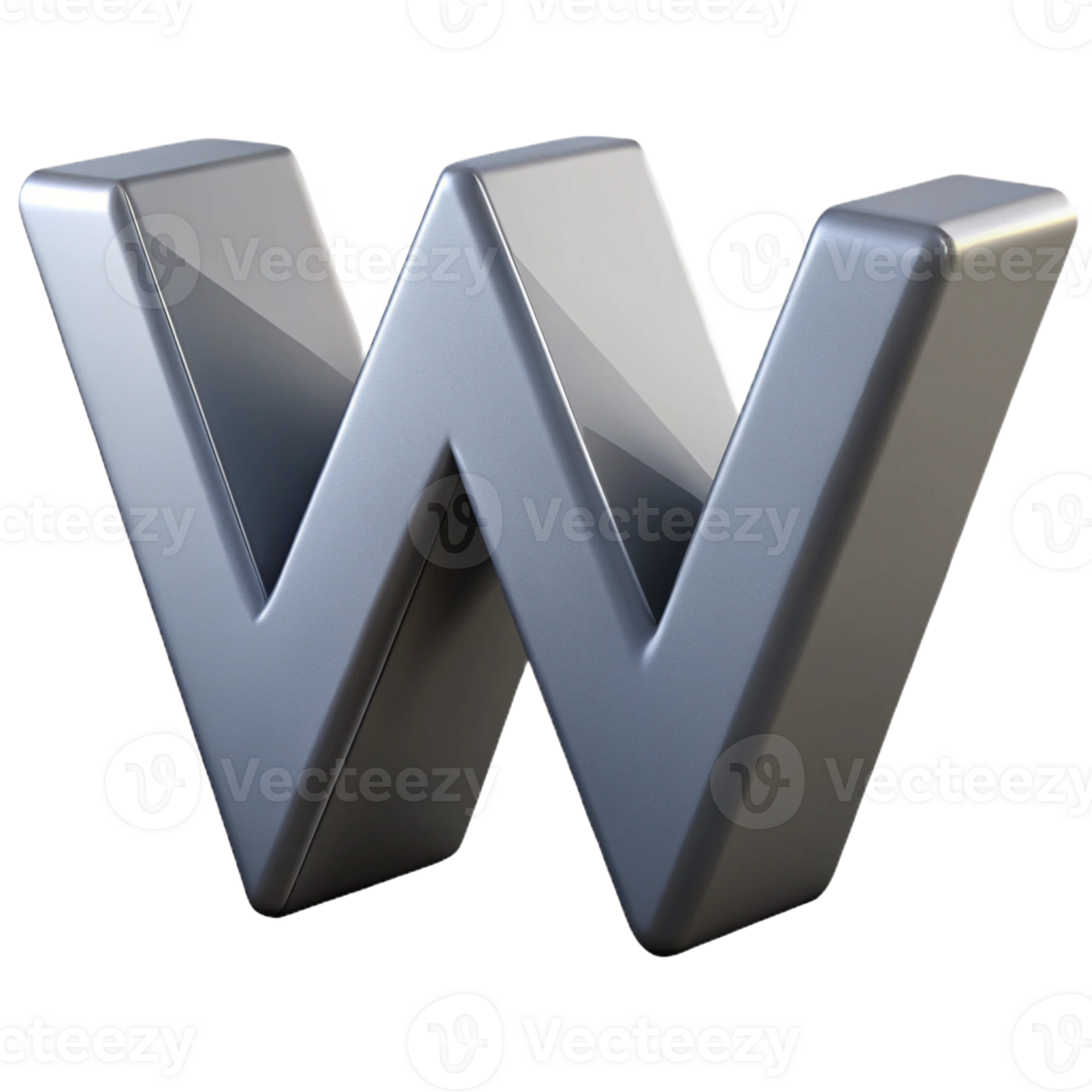 Acclaimed Classic Minimal Geometric W With Crisp Edges And Flat Gray Color Scalable Design