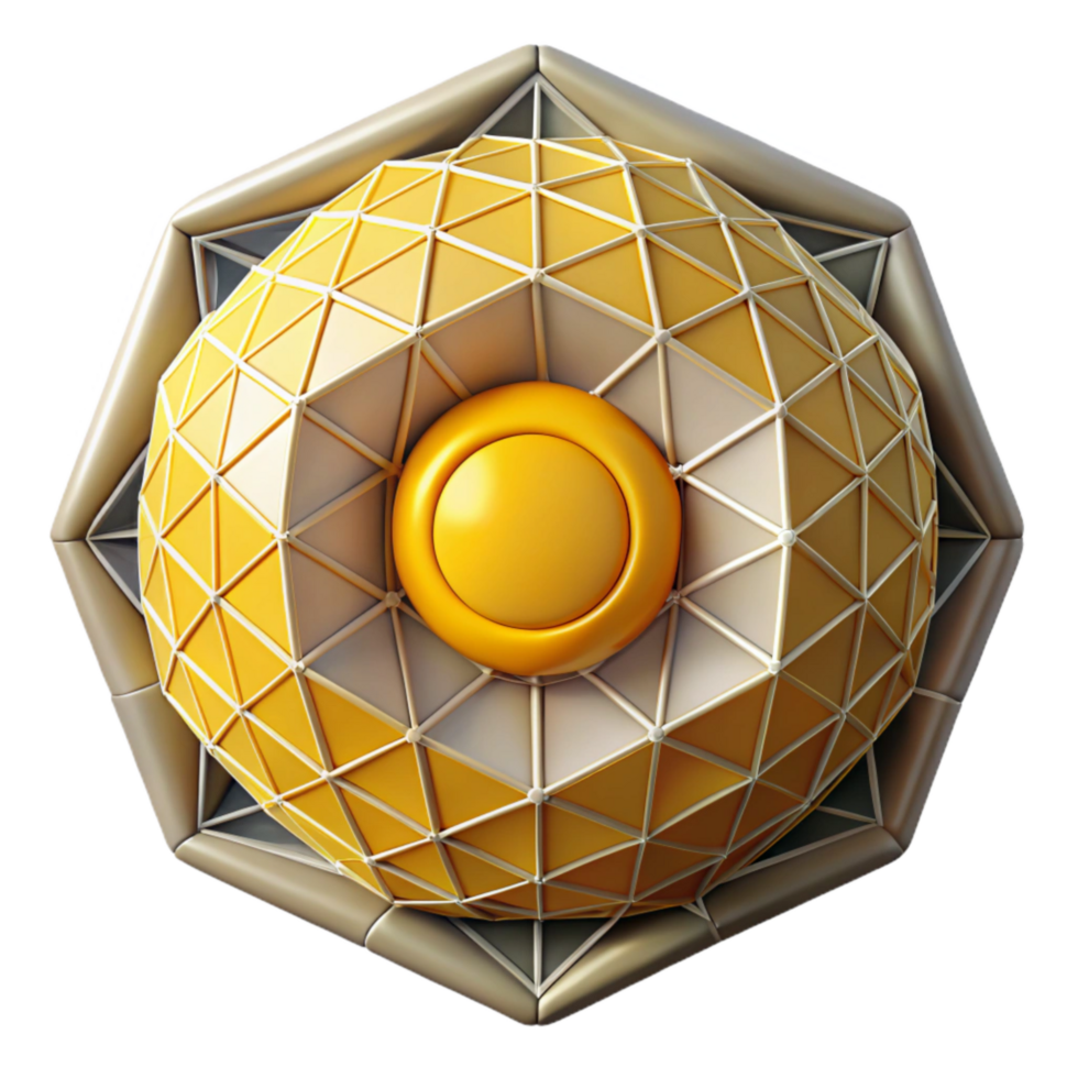 Extraordinary Rustic Abstract Geometry Grid With Yellow Energy Core
