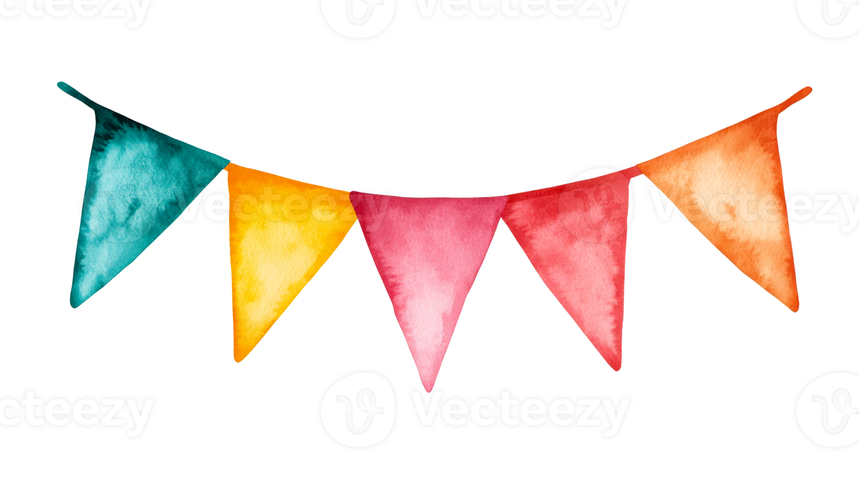 Party Pennant Banner Colorful Watercolor Garland Celebration Decor, cut ...