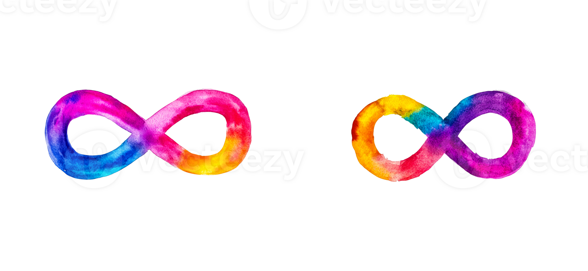 Colorful infinity symbols on a transparent background for design ...
