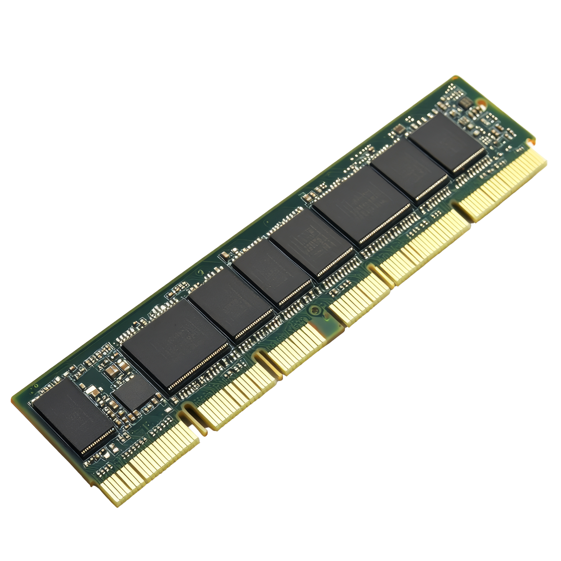 DDR SDRAM computer hardware module isolated on transparent background for technology display ...